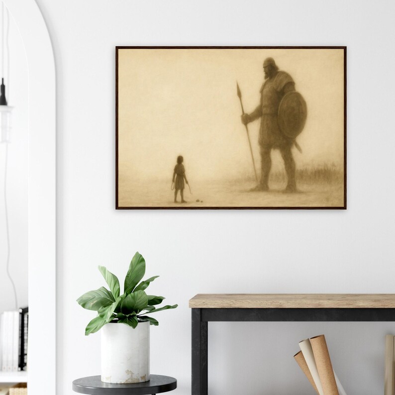 Framed David and Goliath Wall Art – Christian Fine Art Print – Museum ...