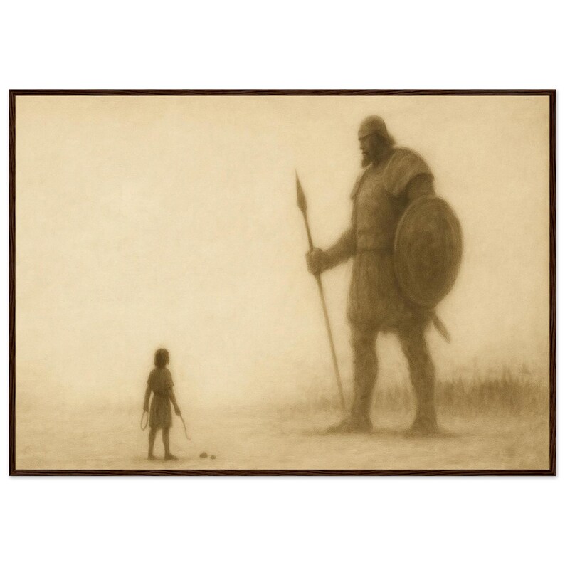 Framed David and Goliath Wall Art – Christian Fine Art Print – Museum ...