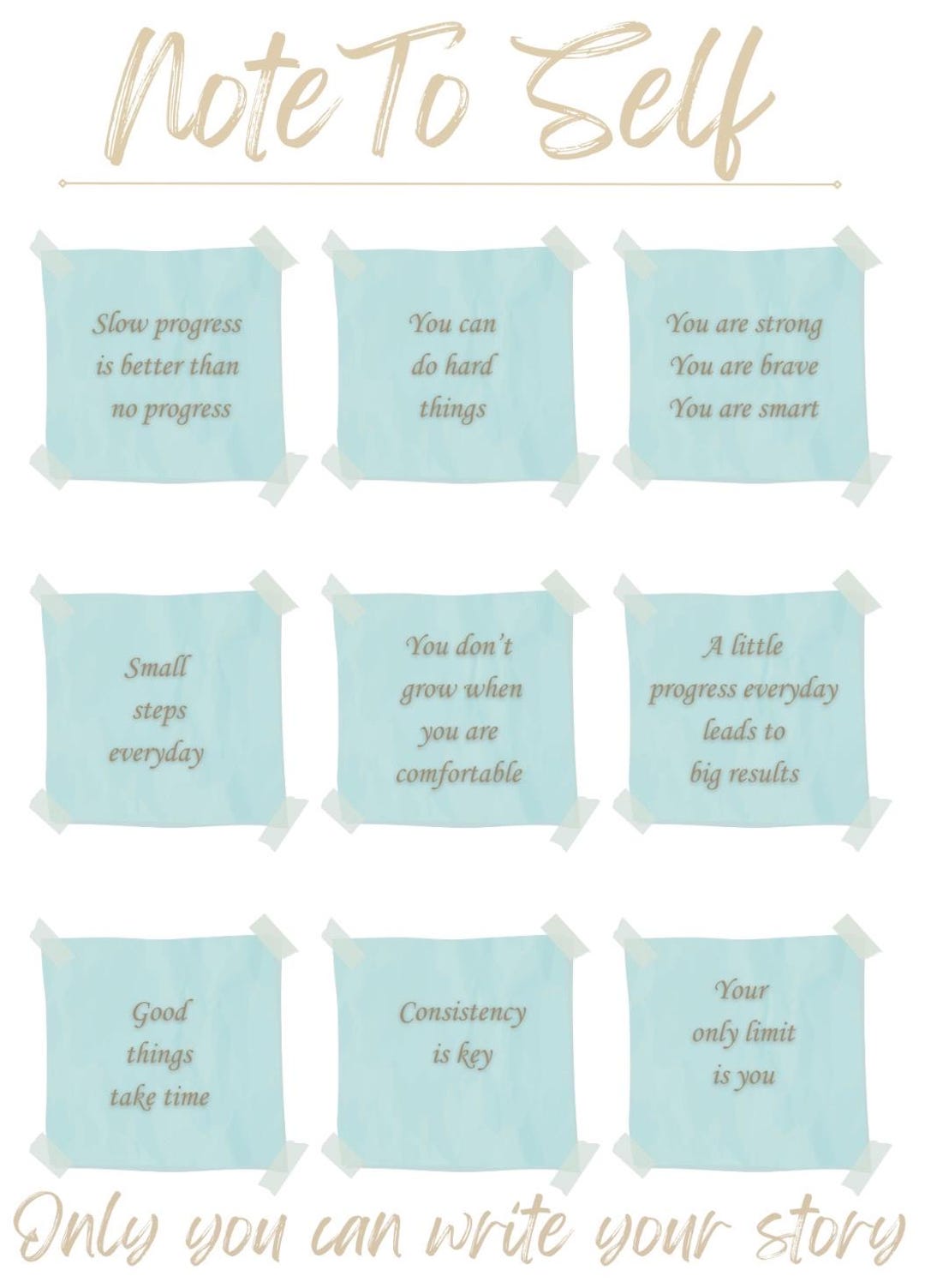 Notes to Self, Printable Image to Inspire and Motivate - Etsy