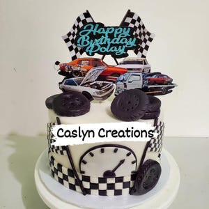Personalised Racer Cars Happy Birthday Cake Topper - Etsy