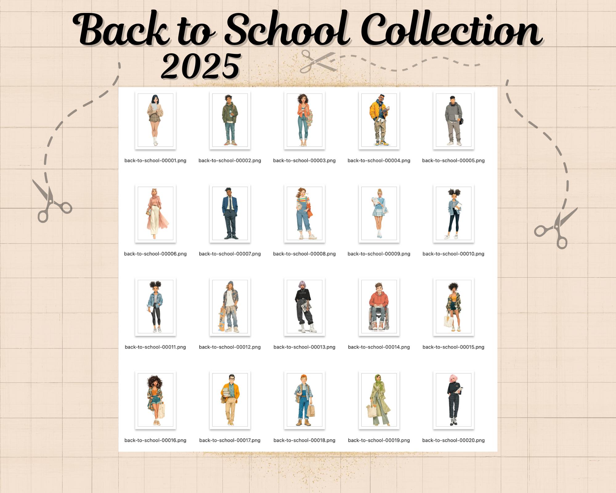 Printable Back to School Paper Dolls – Students With Books, Backpacks ...