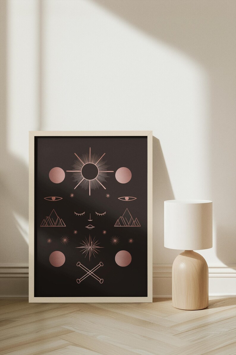 Mystical Symbols Poster | Occult Celestial Geometric Witchcraft Art - Etsy