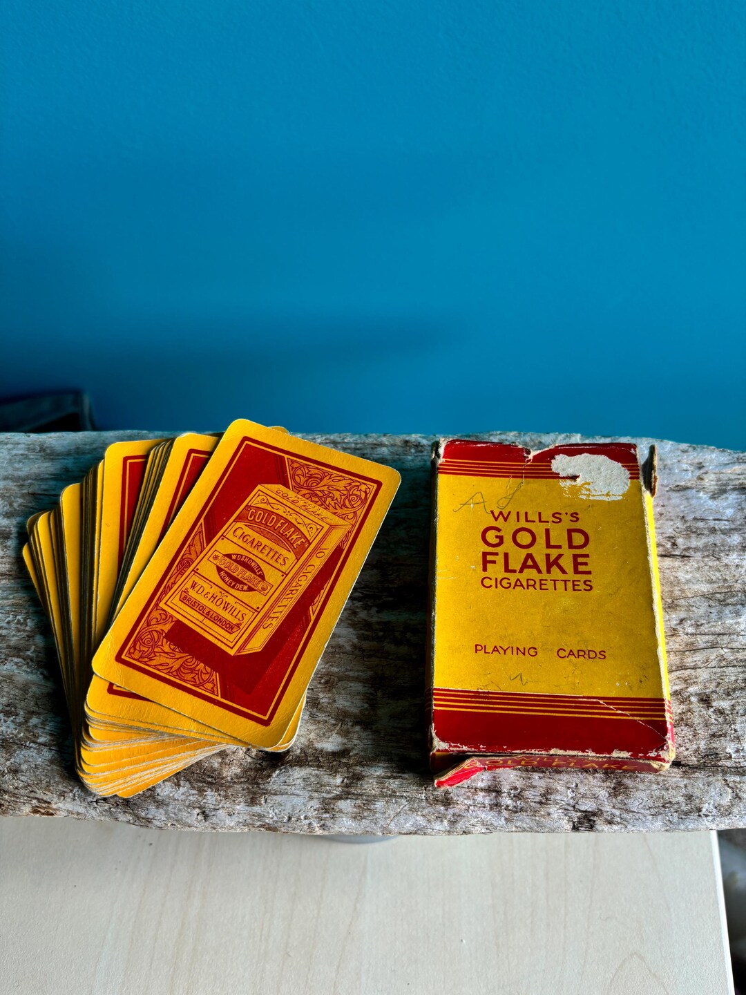 Vintage Wills Gold Flake Cigarette Deck of Playing Cards in Cardboard ...