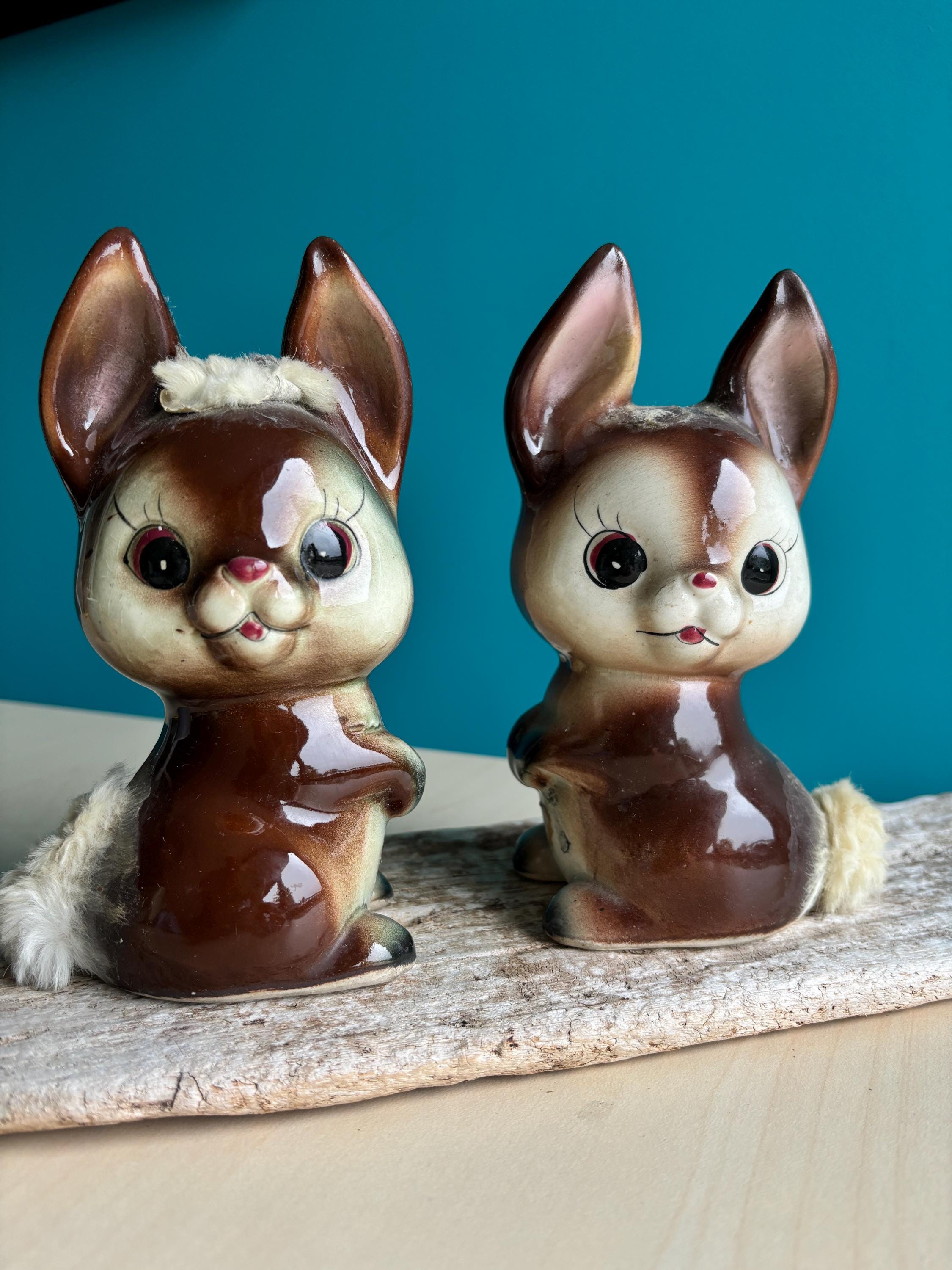 Japanese Vintage Ceramic Porcelain Pair of Bunny Piggybanks, Ceramics ...