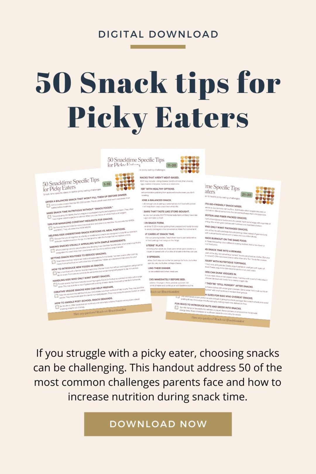 50 Snack Time Tips for Picky Eating Challenges – Digital Download for ...