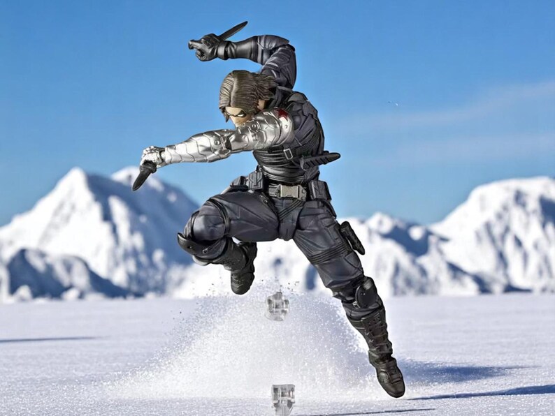 Winter Soldier Action Figure – Bucky Barnes Revoltech Toy Gift for ...