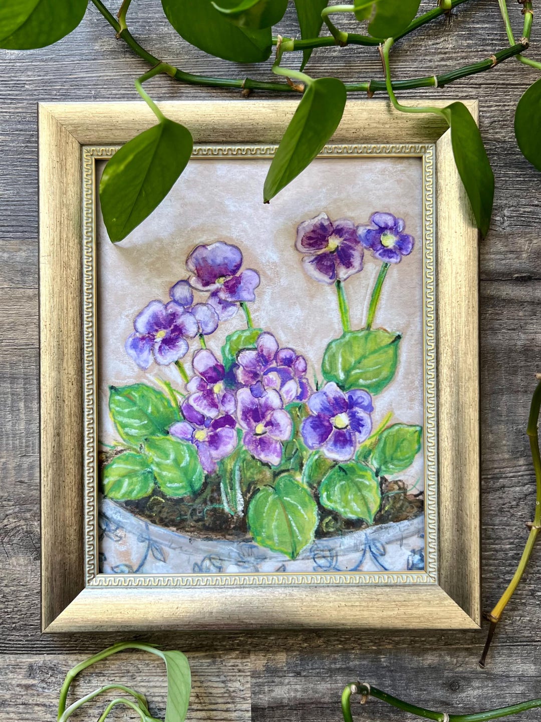 Violet Flower Wall Art Print, Cottage Garden Home Decor, Gift for Her ...