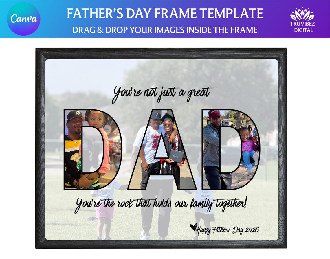 Editable Father's Day Canva Template | Digital Download Gift ...