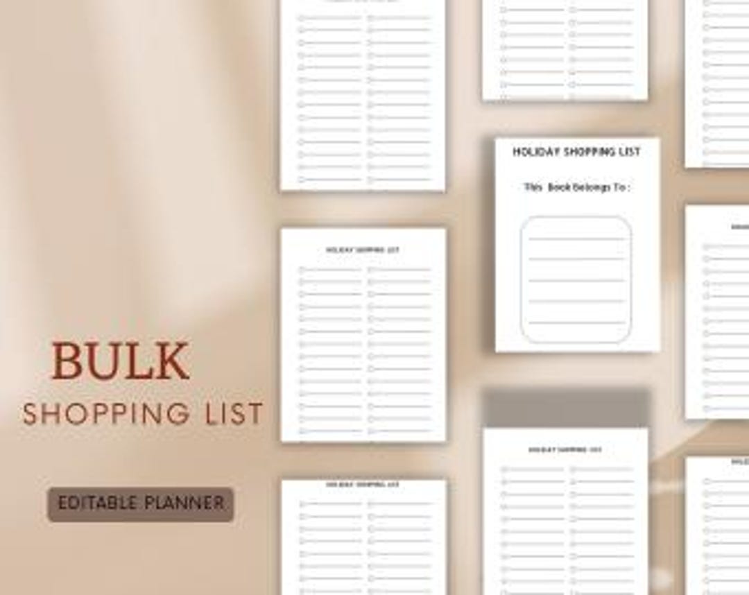 Bulk Shopping List Printable | Cost-saving Grocery Organizer ...