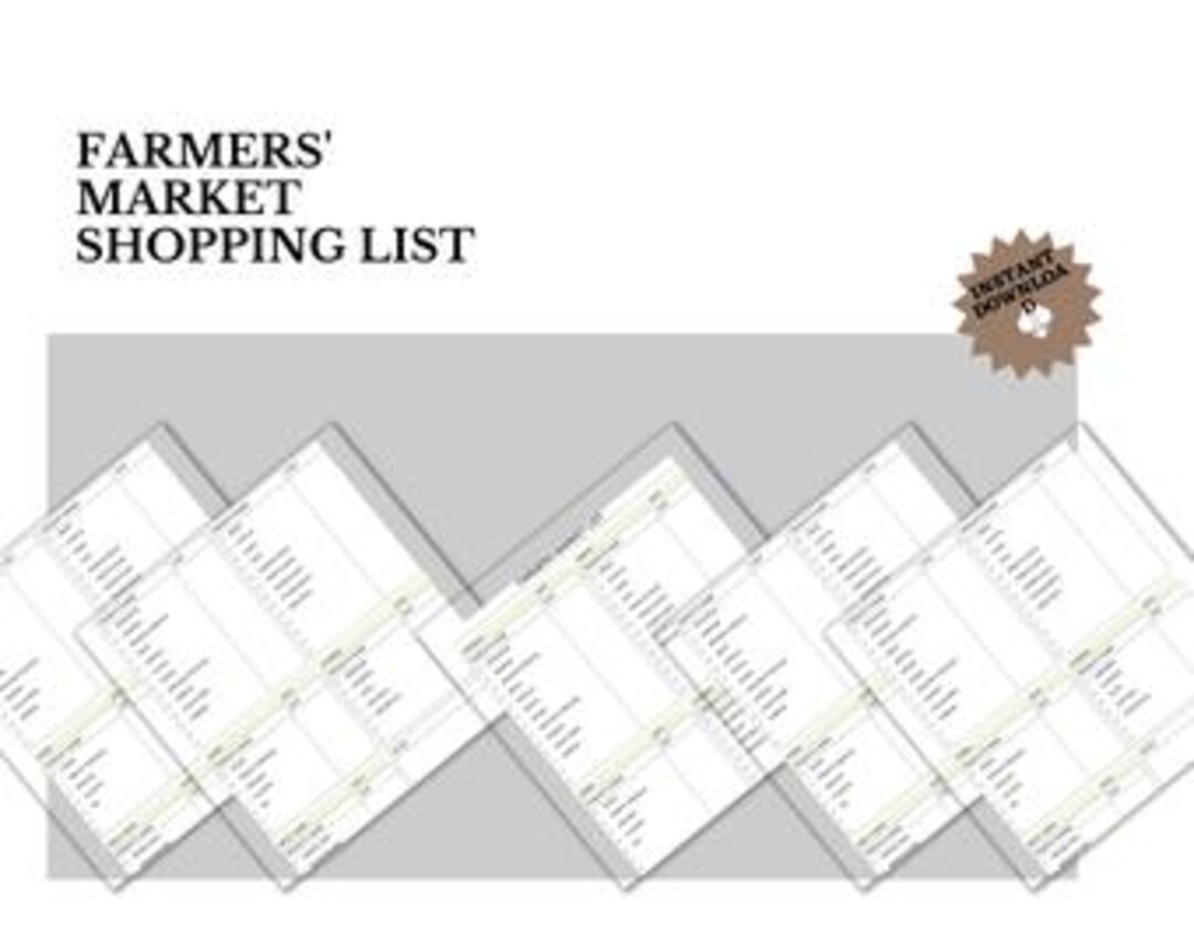Farmers’ Market Shopping List | Fresh Produce Tracker & Weekly Market ...