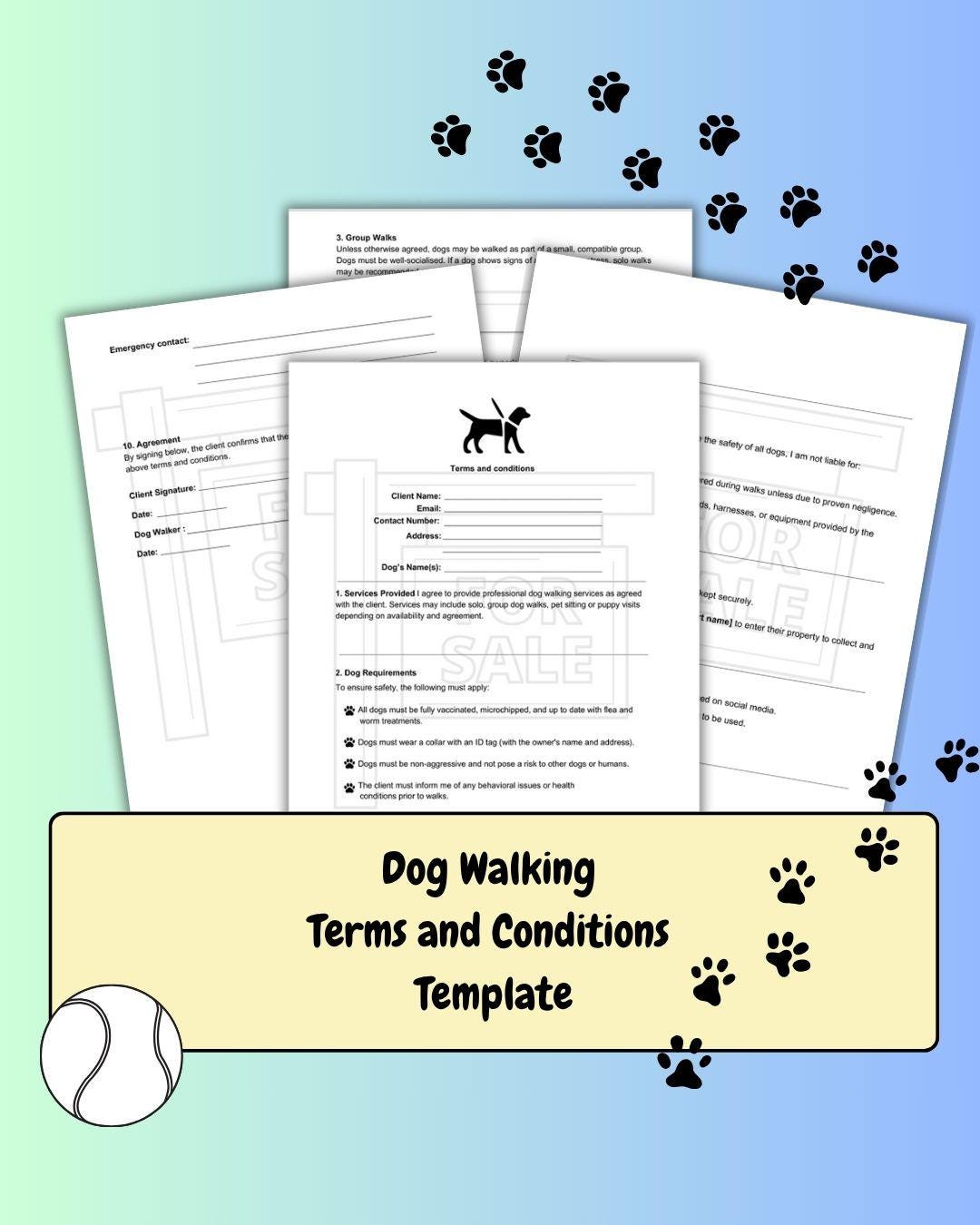 Dog Walking Terms and Conditions Template - Etsy UK