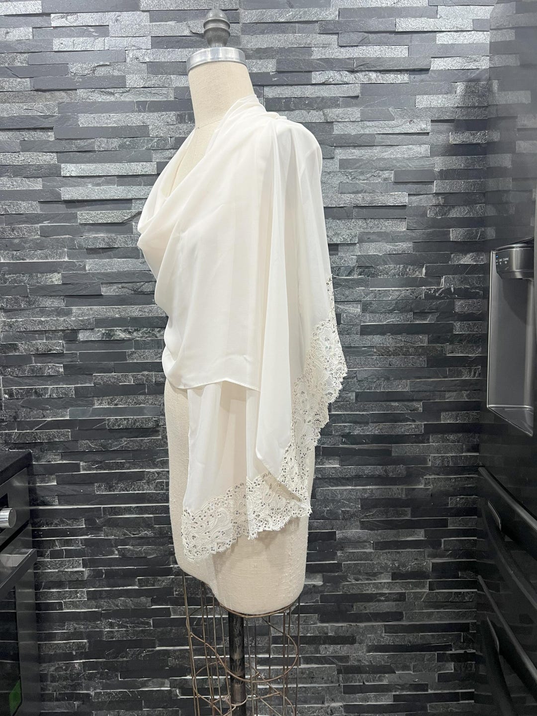 Bridal Ivory Shawl Wrap With Beaded Lace - Etsy