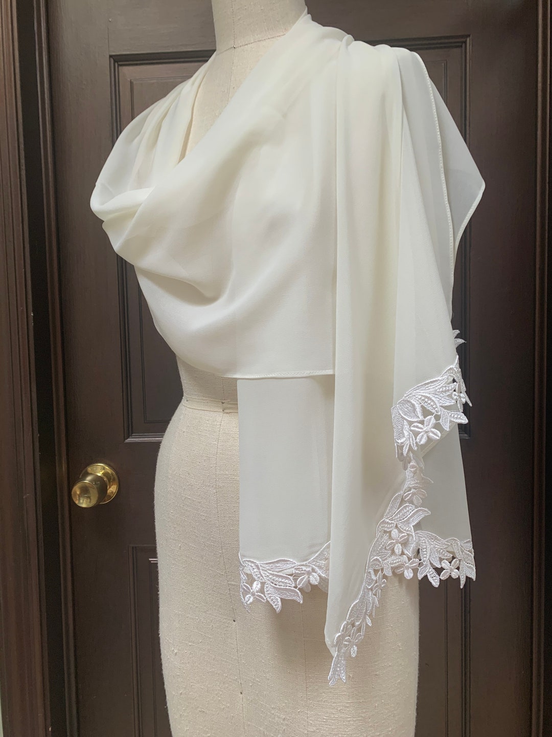 Bridal Ivory Shawl Wrap With Lace - Etsy