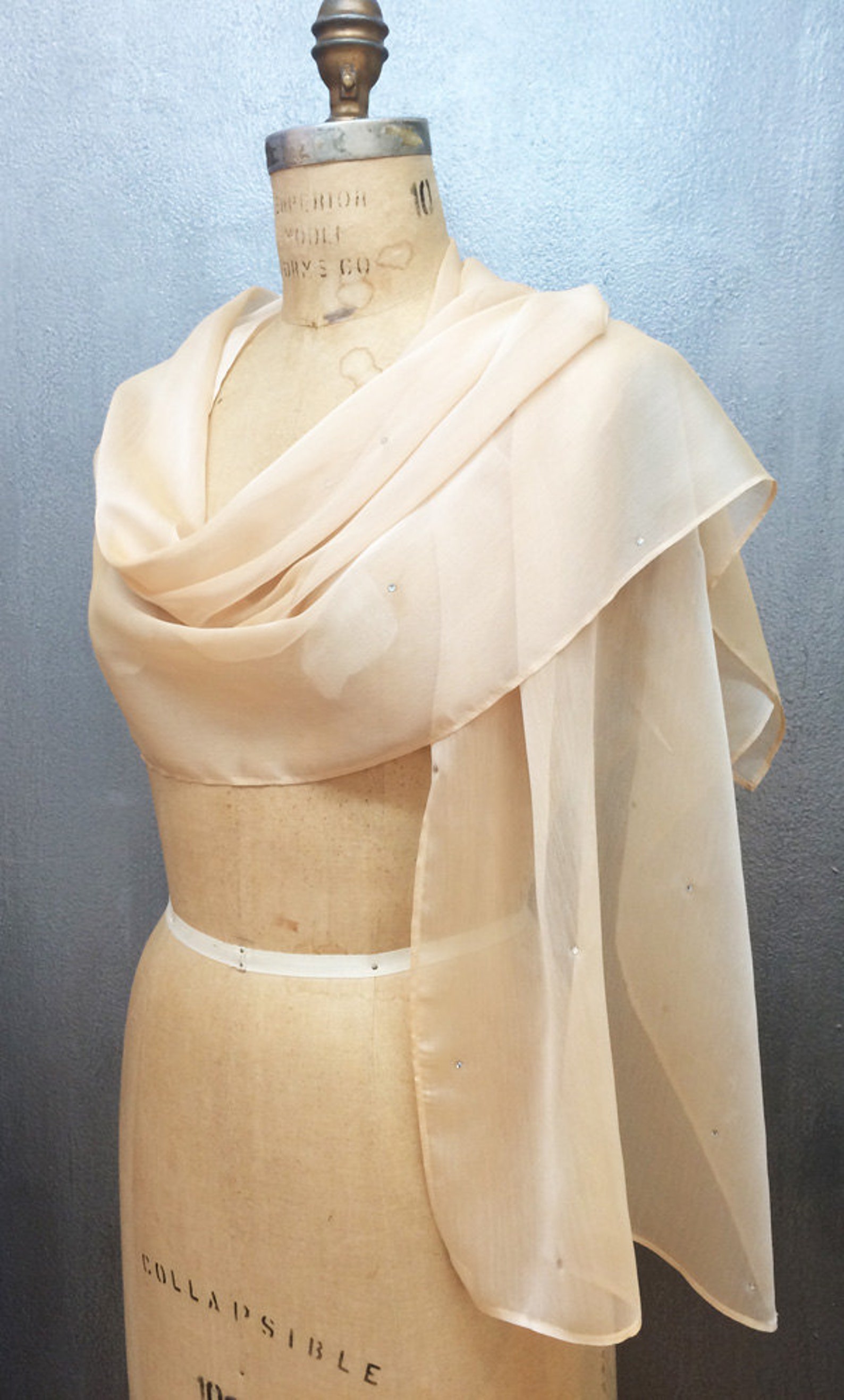 Champagne Chiffon Shawl Scarf Wrap - Etsy