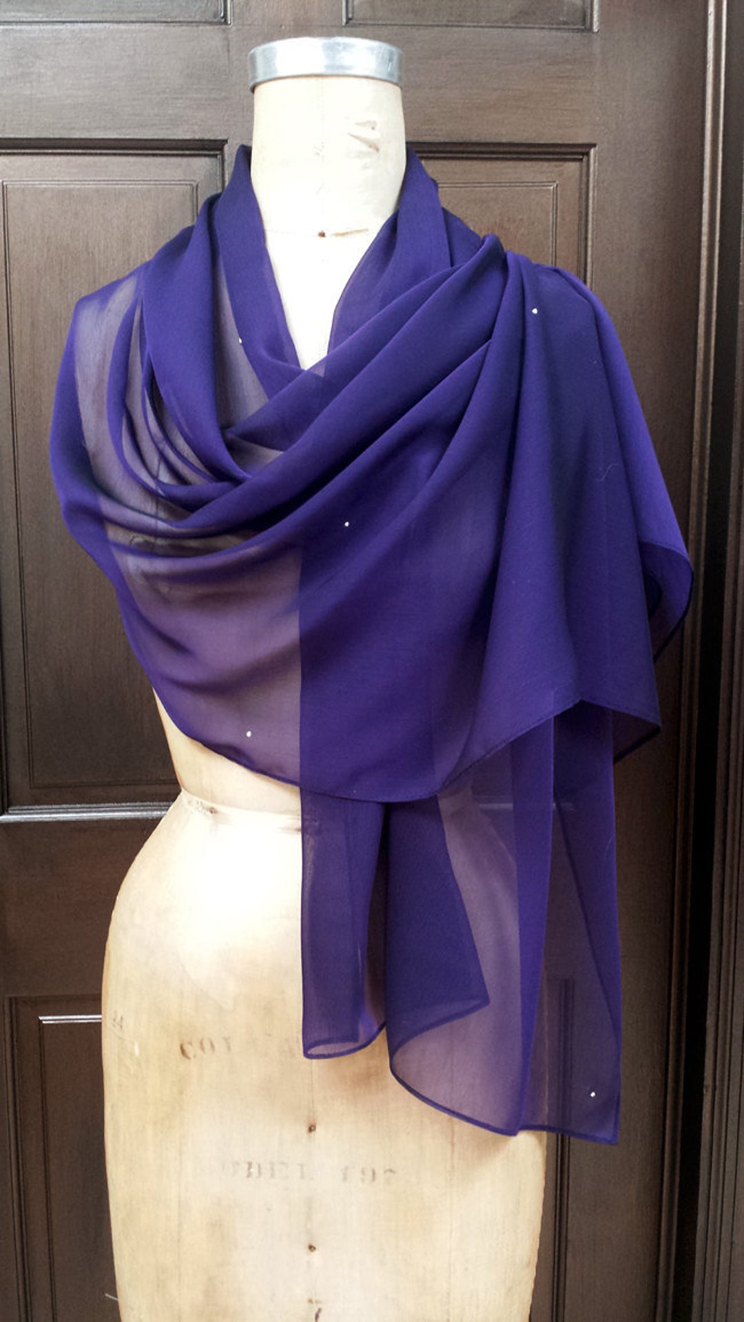 Purple Chiffon Shawl Wrap Scarf With Rhinestone Sale - Etsy