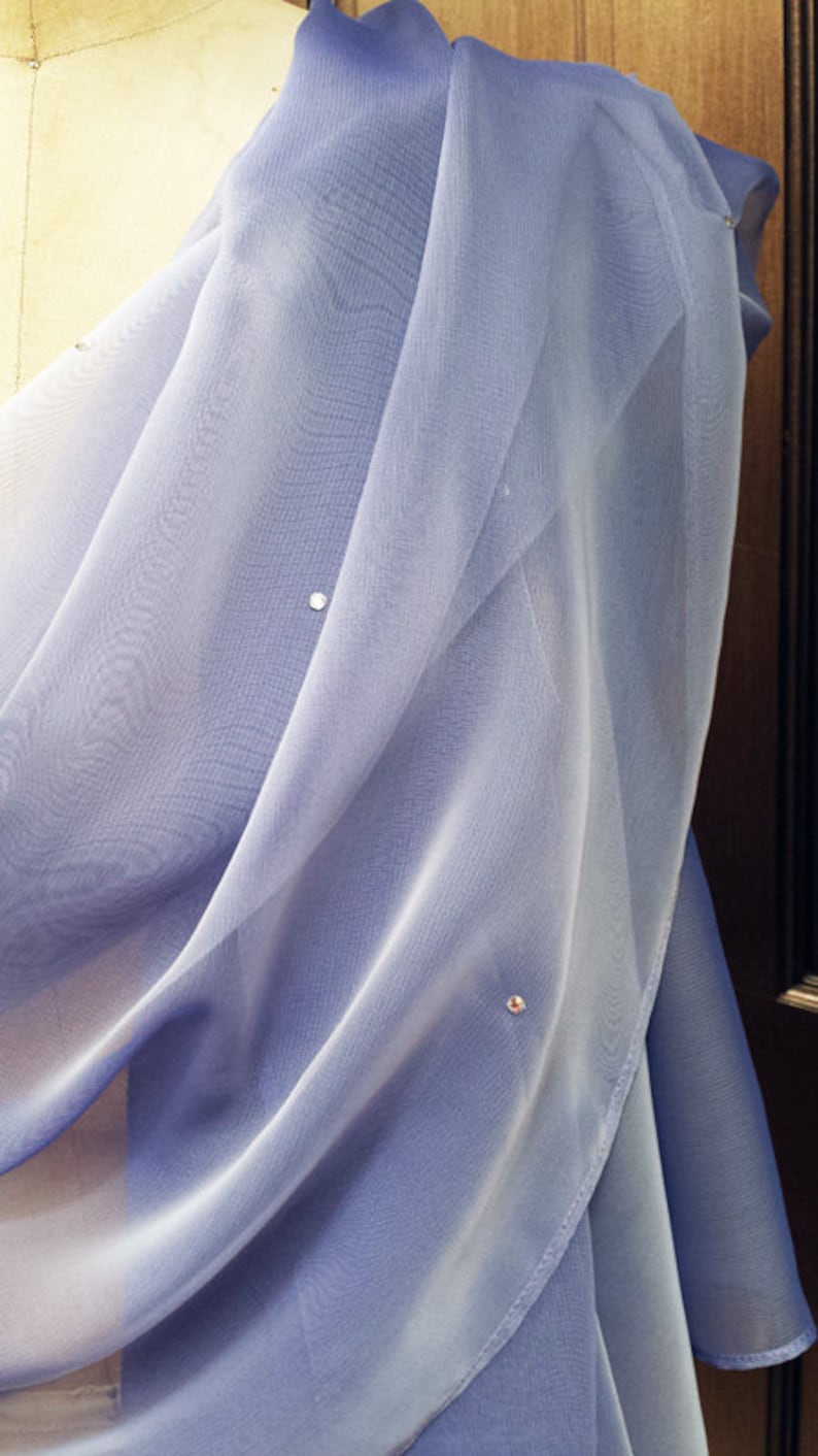 Periwinkle Chiffon Shawl Wrap Scarf With Rhinestones - Etsy