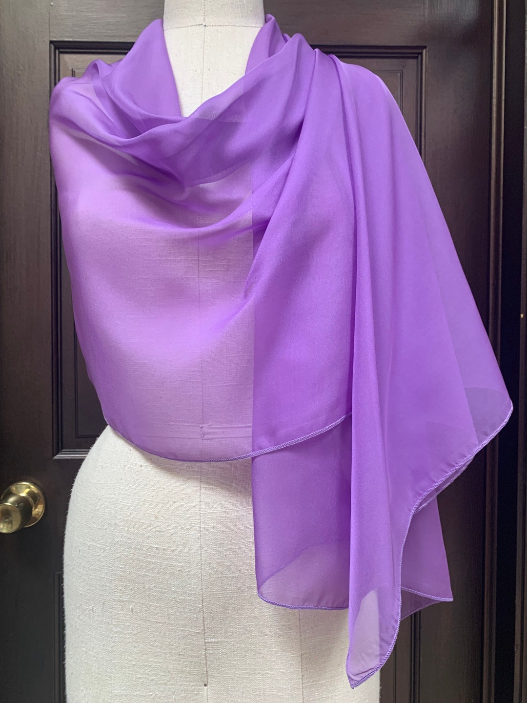 Lilac Chiffon Shawl Wrap Scarf - Etsy