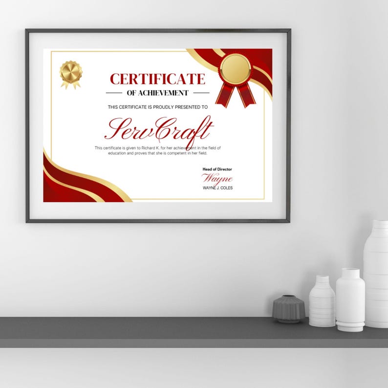 Editable Certificate of Achievement Canva Template for Printable Awards ...