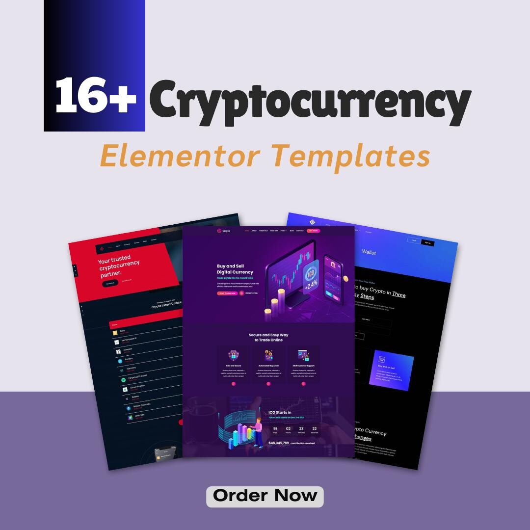 Crypto Website Elementor Templates Web3, NFT, Defi Digital Download - Etsy