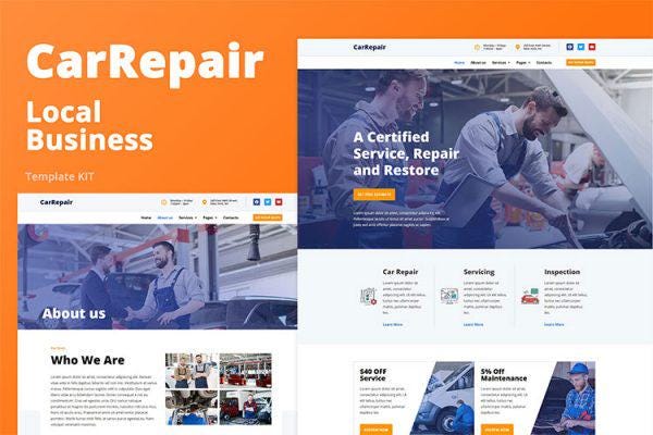 Auto Repair Elementor Templates Wordpress Website Kit Instant Download ...
