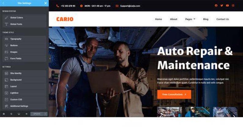 Auto Repair Elementor Templates Wordpress Website Kit Instant Download ...