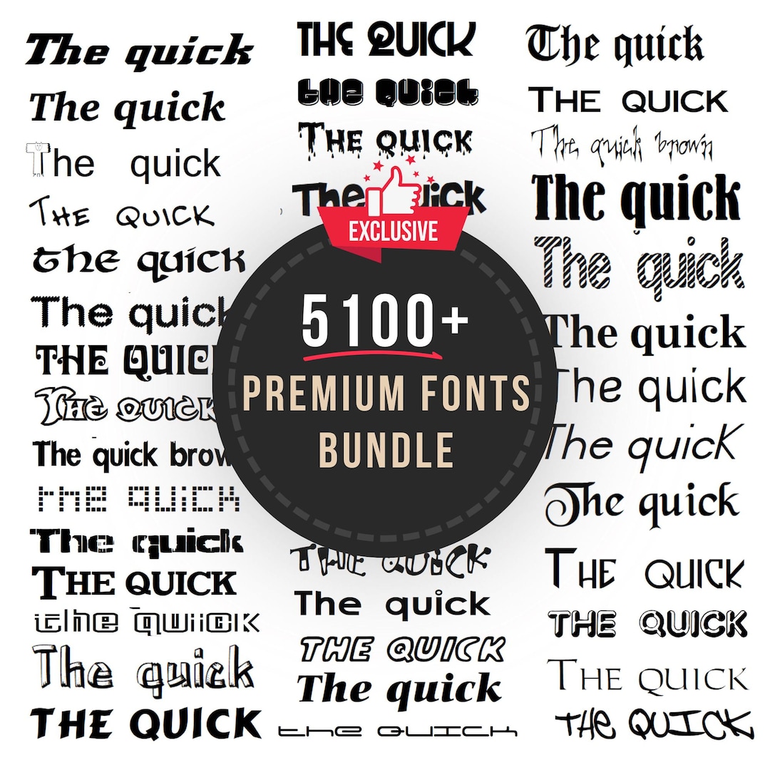 5100+ Premium Fonts Bundle Cricut & Wedding TTF Font Pack - Etsy