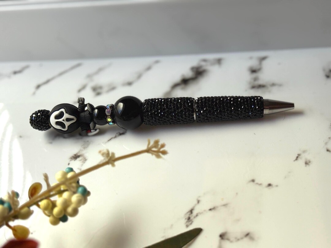 Scream Ghost Beaded Pen: Spooky Halloween Stationery Gift - Etsy
