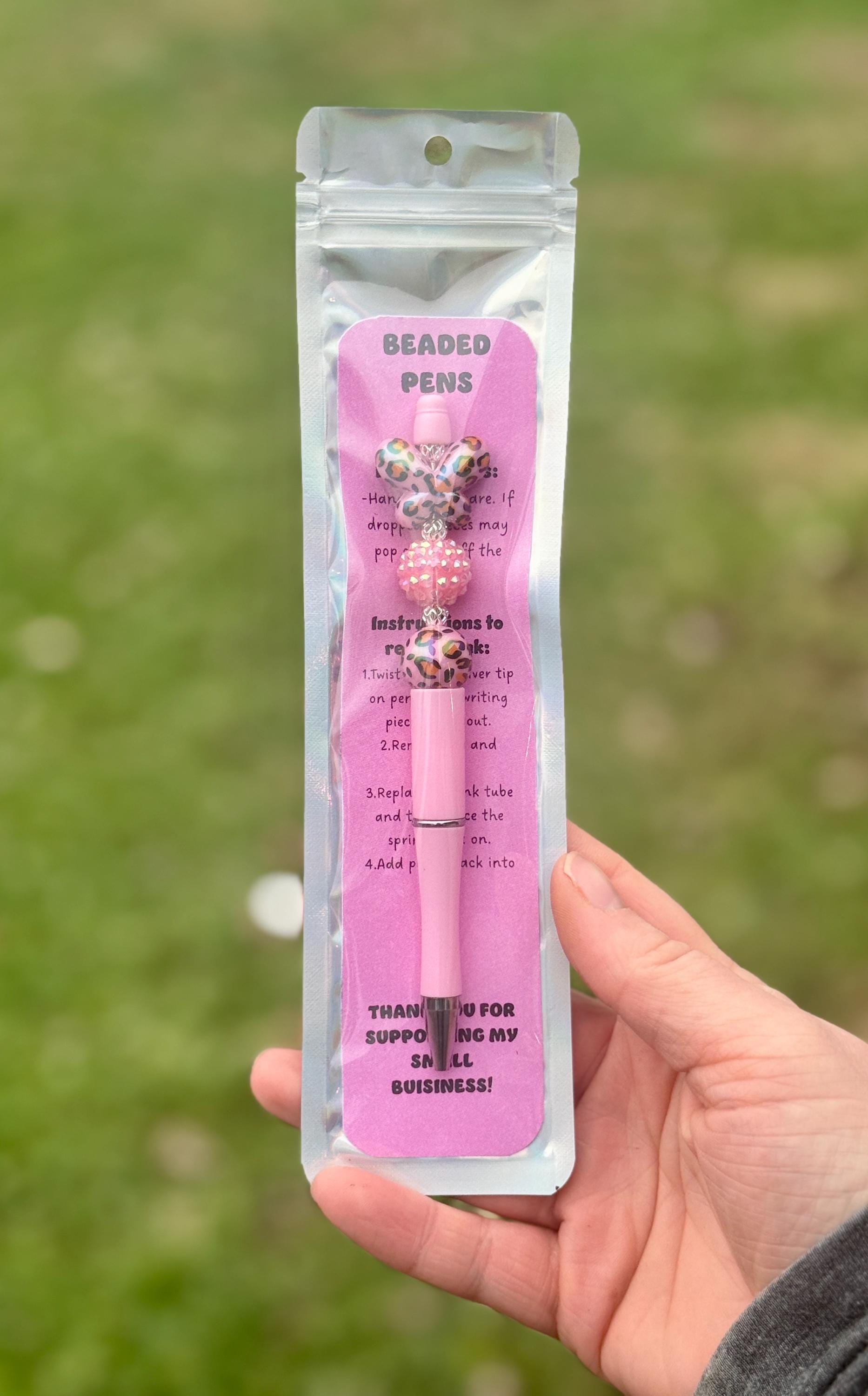 Beaded Pen Care Instruction Cards – Small Business Packaging Inserts - Etsy