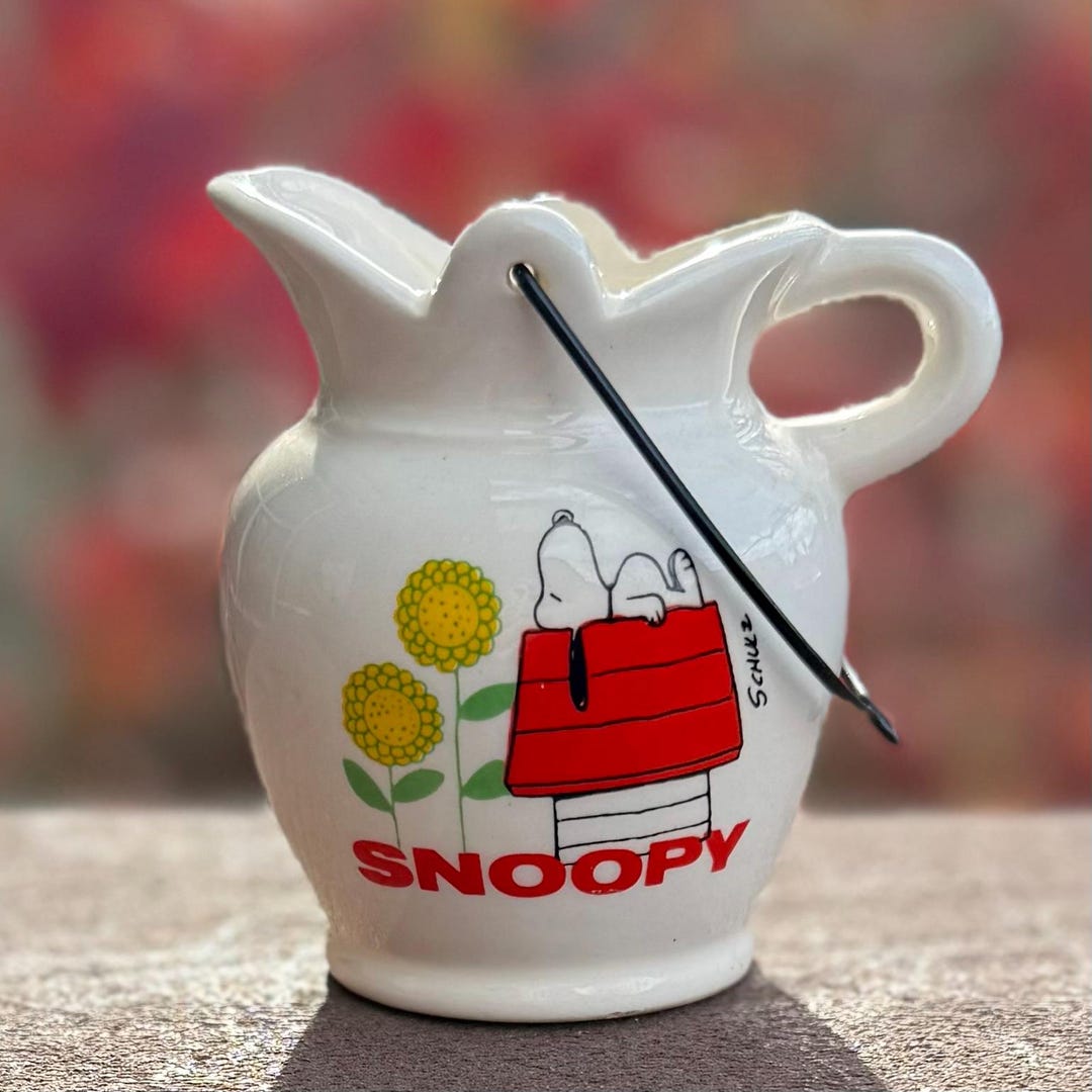 Vintage Snoopy Pitcher, Peanuts, Charlie Brown - Etsy
