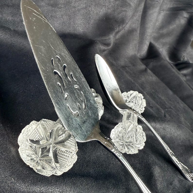 Vintage Cut Glass Knife Rests - Etsy
