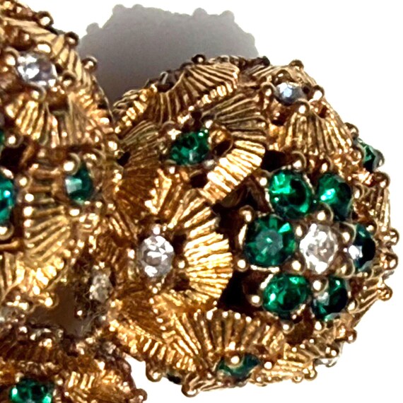 Vintage Signed Ciner Flower Bouquet Brooch Pin with G… - Gem