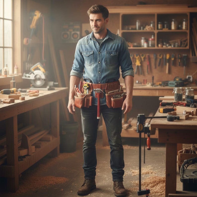 Personalized Leather Tool Belt | Full Grain Brown Leather Tool Carrier ...