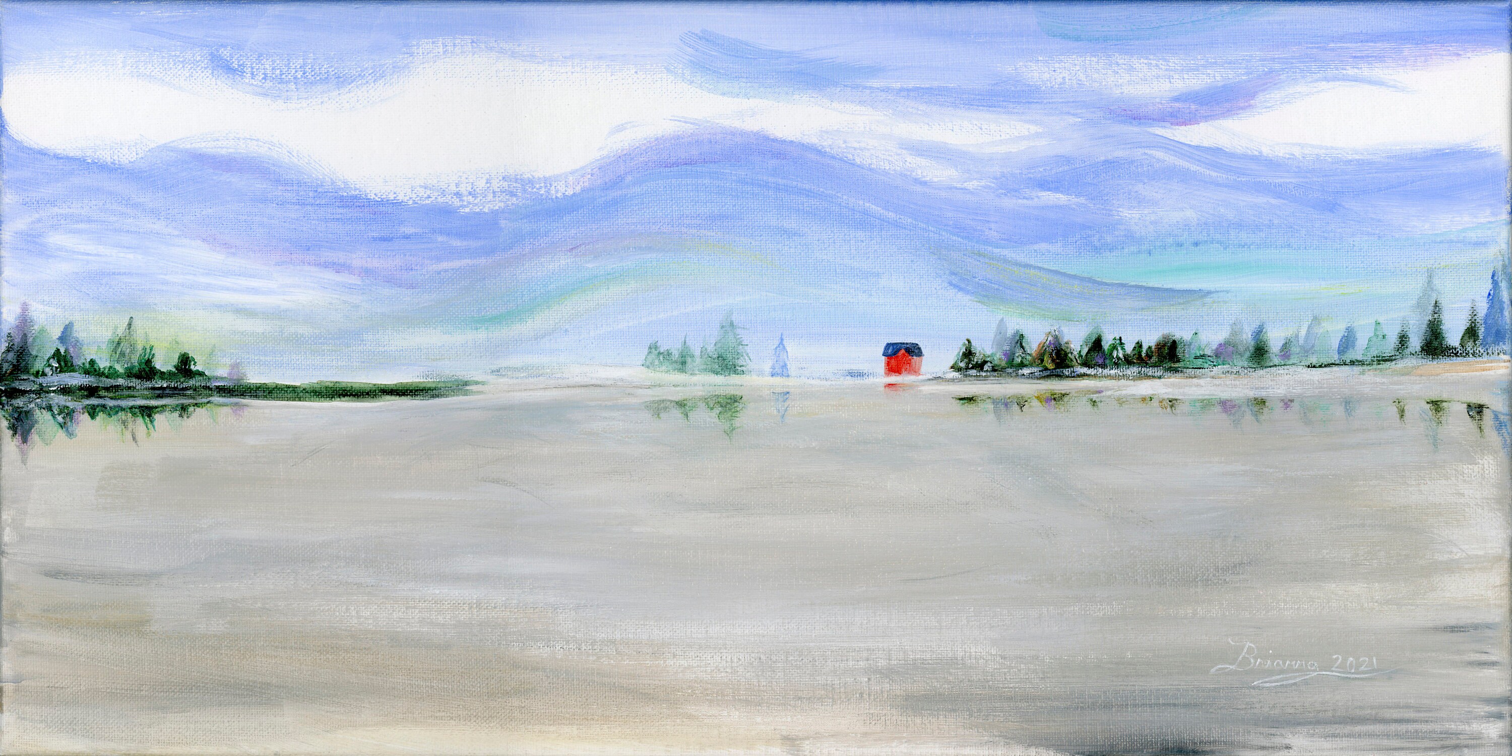 On the Frozen Pond Giclée Archival Print - Paper or Canvas - Winter ...