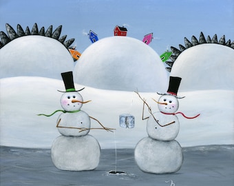 Hilly Hurray Giclée Archival Print Paper or Canvas Winter | Etsy