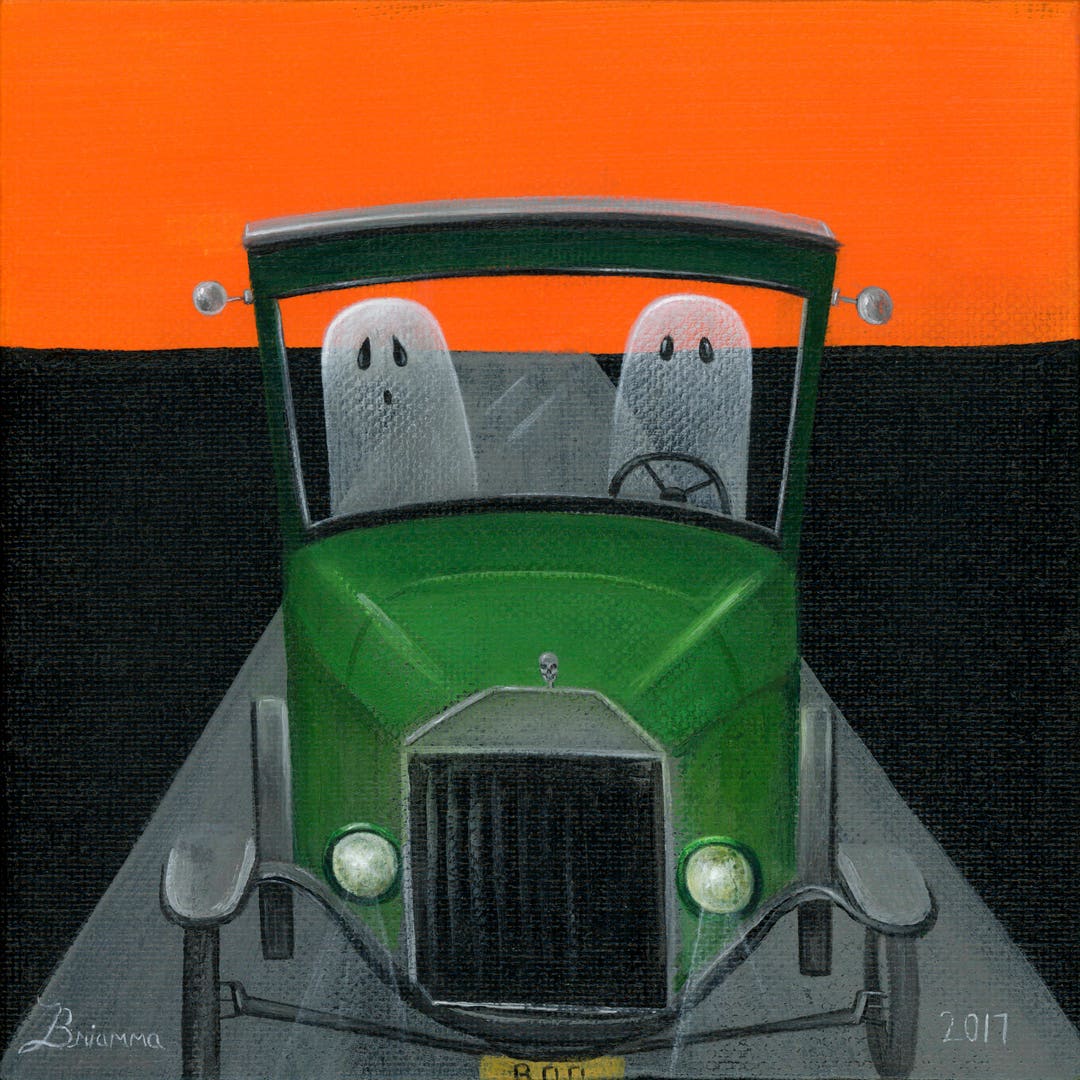 Ghost Rod Giclée Archival Print - Paper or Canvas - Halloween Folk Art ...