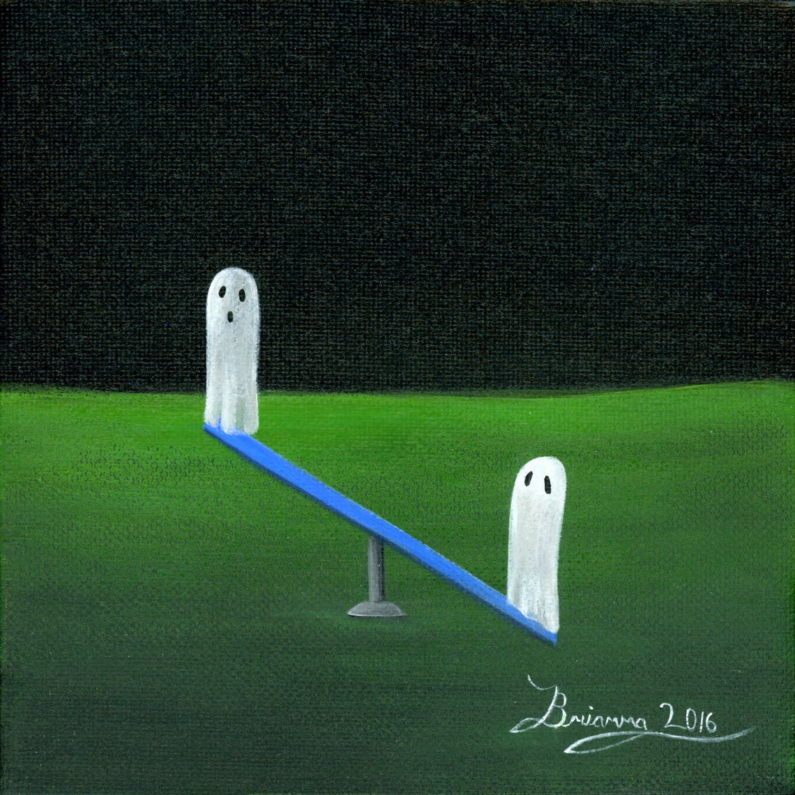 Ghost up Ghost Down Giclée Archival Print - Paper or Canvas - Halloween ...