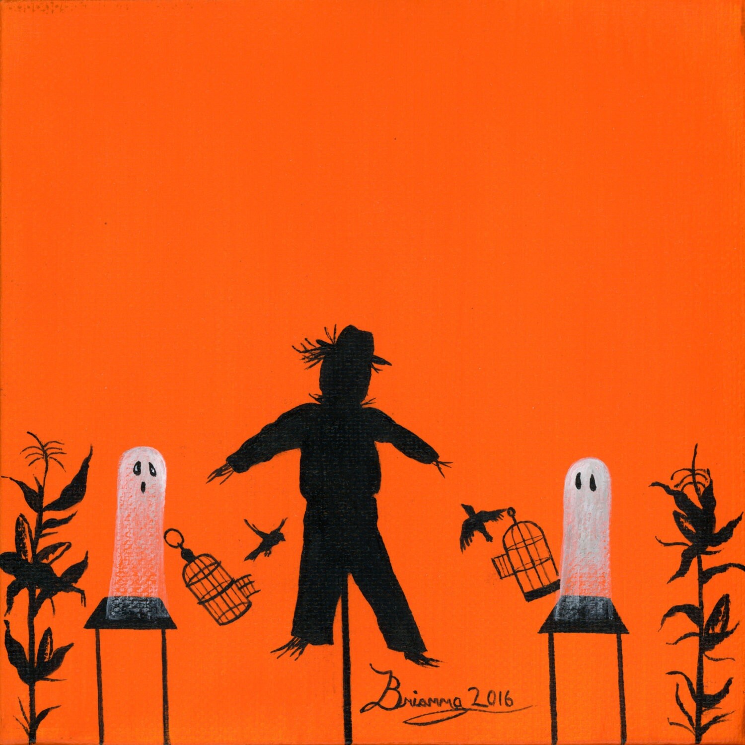 Ghost Crows Scare Giclée Archival Print - Paper or Canvas -halloween ...