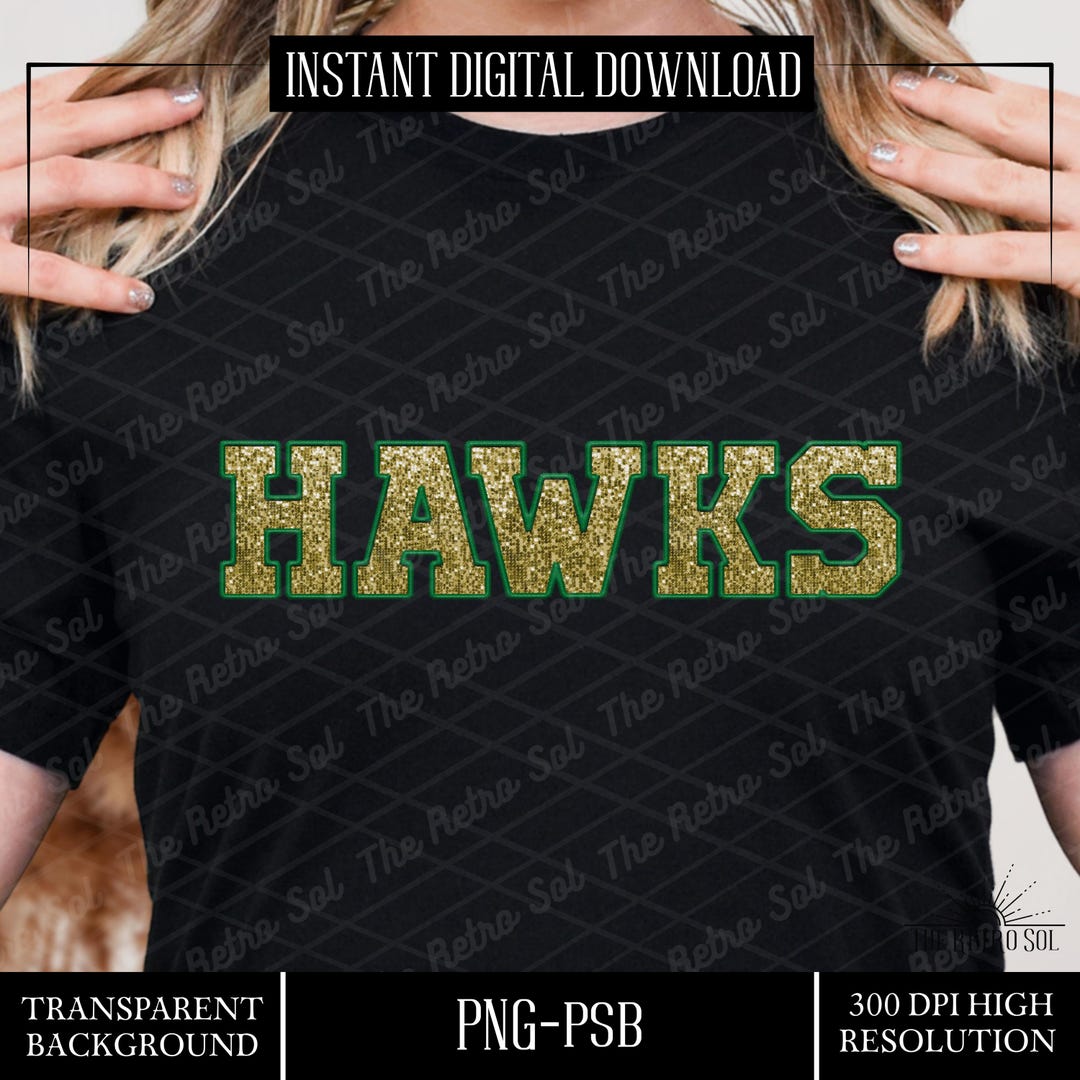 Hawk Png, Hawks Png, Green & Gold, Hawks, Hawk, Glitter, Sparkle ...