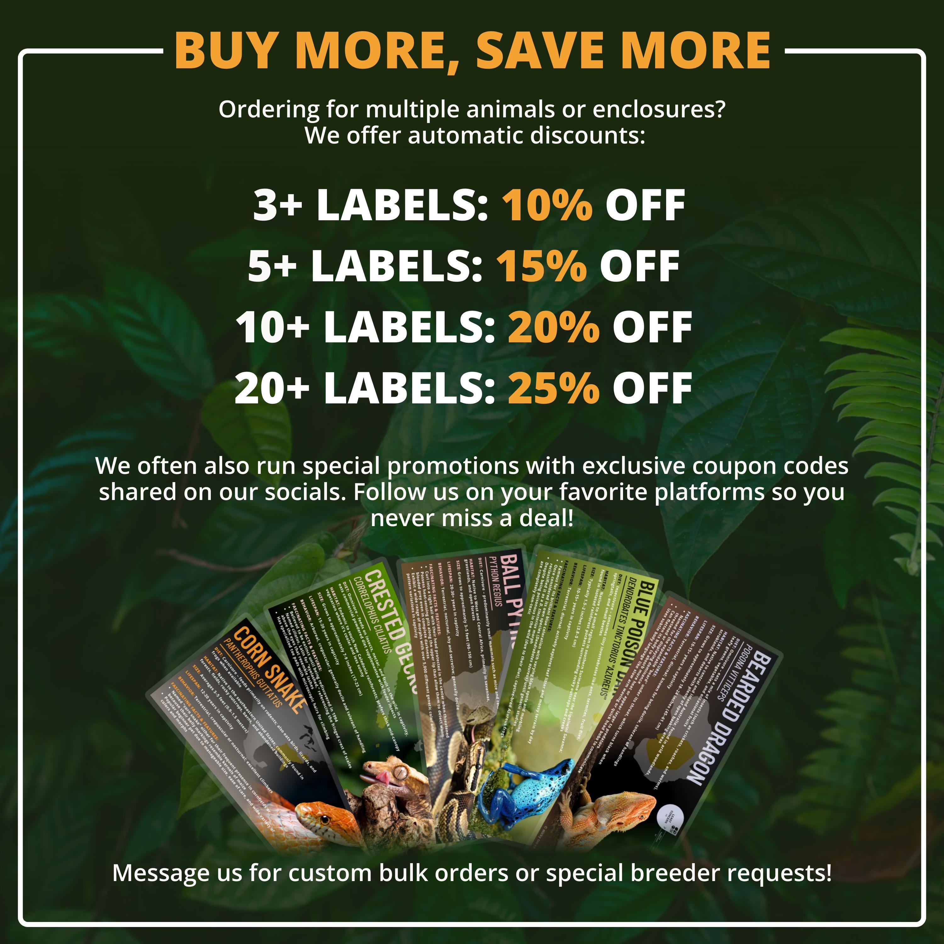 Custom Red-footed Tortoise Label – Laminated Enclosure Tag for ...