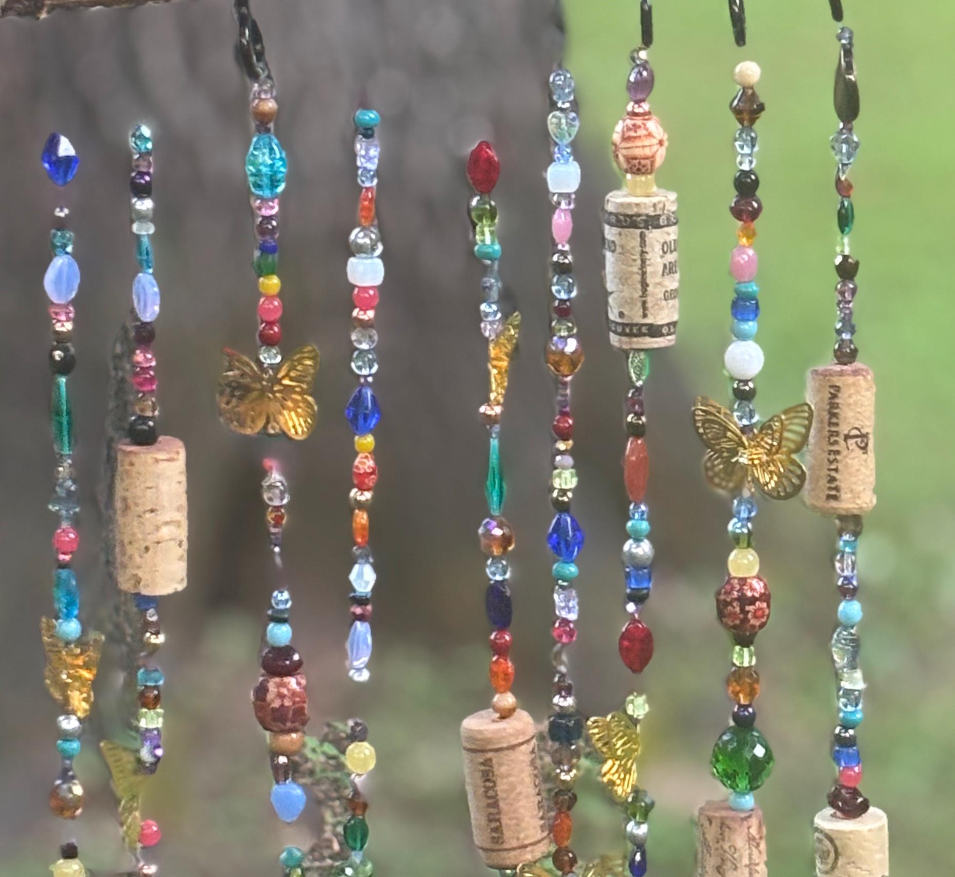 Butterfly Boho Wind Chime – Handmade With Gold Charm, Vibrant Beads ...