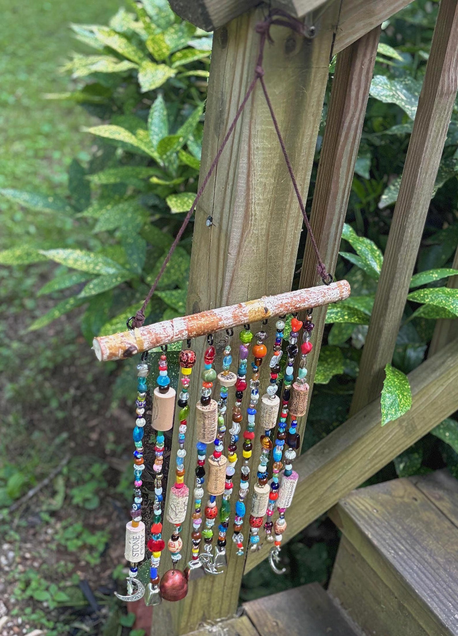 Wine Cork Wind Chime Rustic Patio Boho Outdoor Decor - Etsy