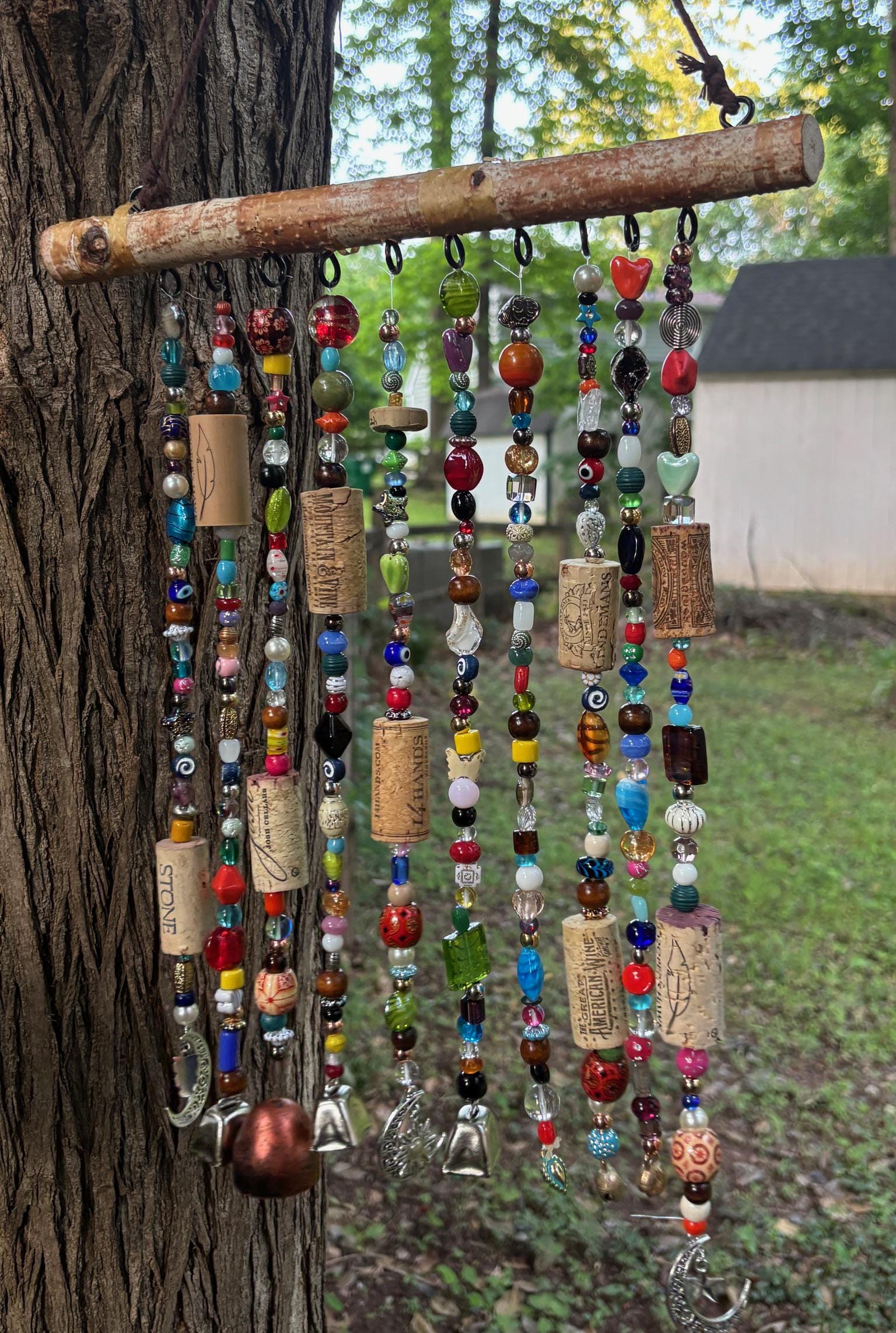Wine Cork Wind Chime Rustic Patio Boho Outdoor Decor - Etsy