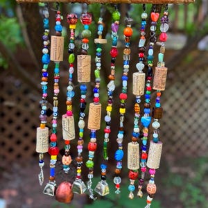 Wine Cork Wind Chime Rustic Patio Boho Outdoor Decor - Etsy