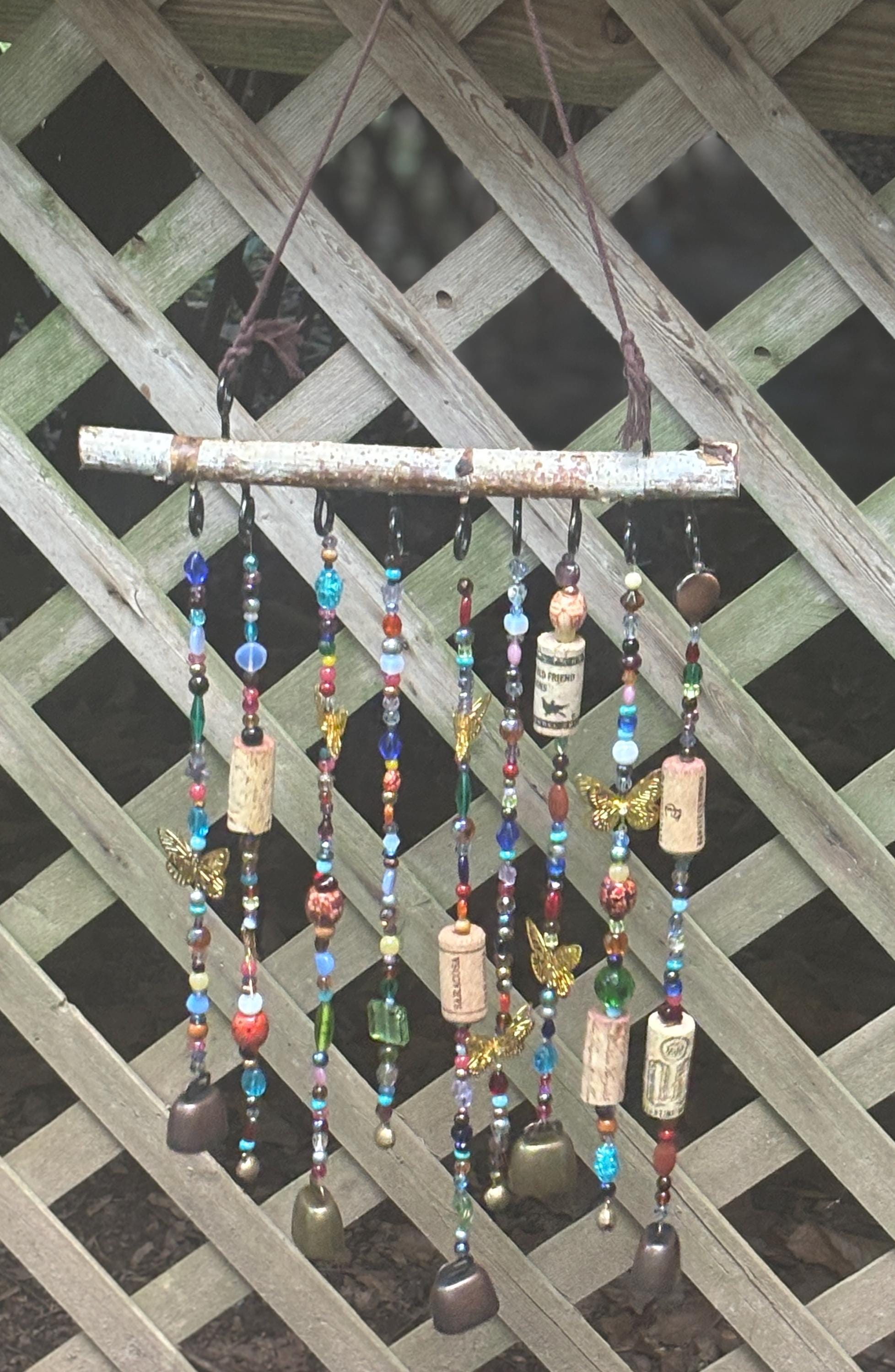 Butterfly Boho Wind Chime – Handmade With Gold Charm, Vibrant Beads ...