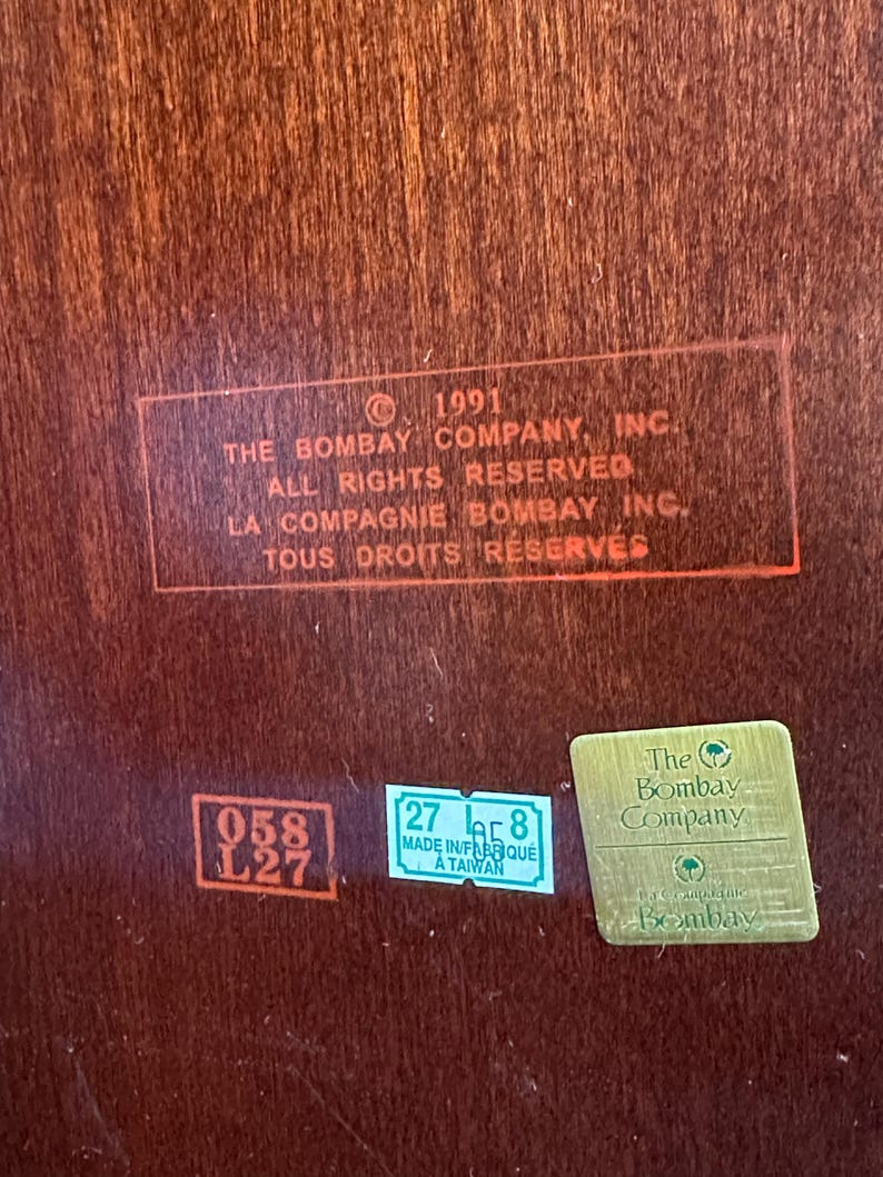 Vintage MCM the Bombay Company Mahogany Large Keepsake Box - Etsy
