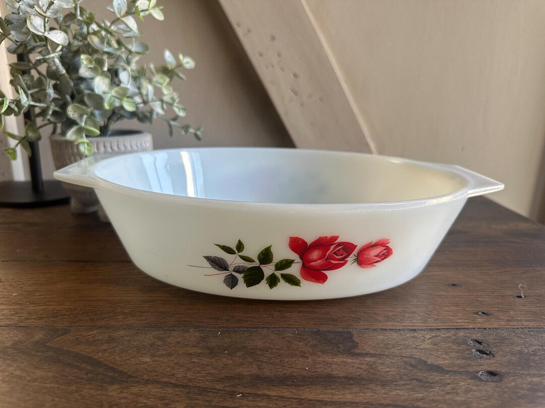 Vintage JAJ June Rose Oval Pyrex Casserole Dish Made in England - Etsy