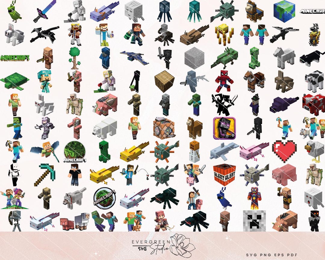 Minec.raft SVG PNG EPS Files Bundle, Minec.raft Layered, Minec.raft ...