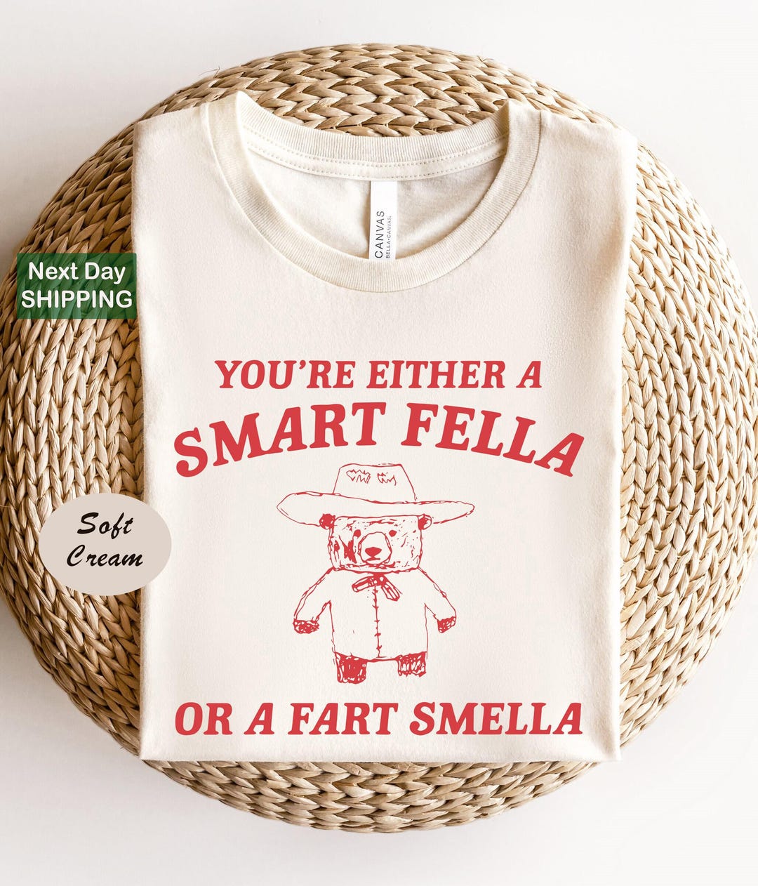 Are You A Smart Fella or Fart Smella? Retro Cartoon T Shirt, Weird T ...