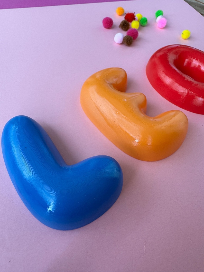 Shiny Personalized 3D Bubble Letters in Ceramic Style | Custom ...