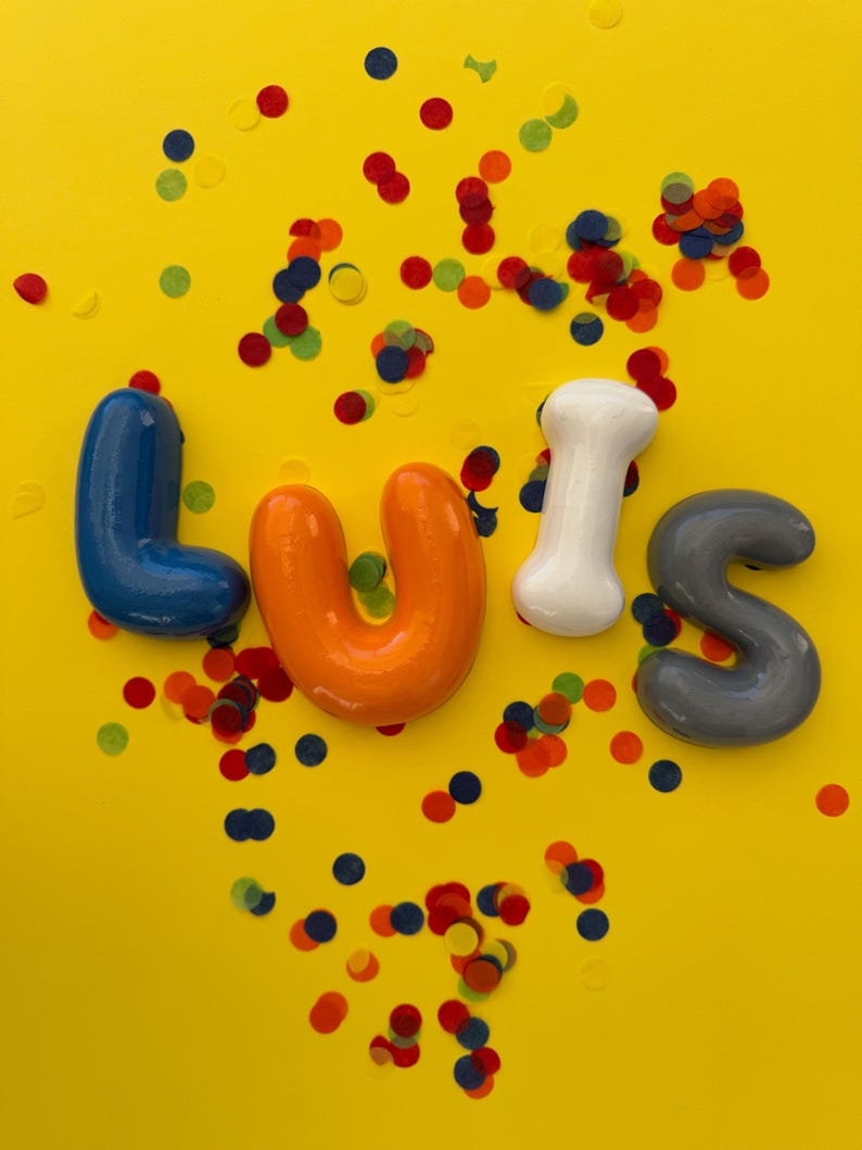 Shiny Personalized 3D Bubble Letters in Ceramic Style | Custom ...